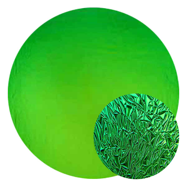 CBS Dichroic Coating Crinklized Emerald Green on Thin Clear Glass COE90