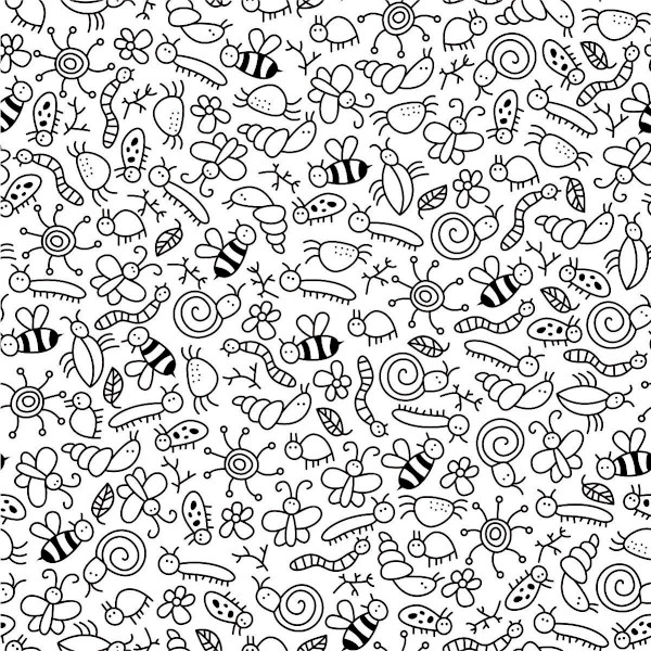 Doodle Bugs Pattern on Solid/Pattern Glass - ArtGlassSupplies.com - COE90