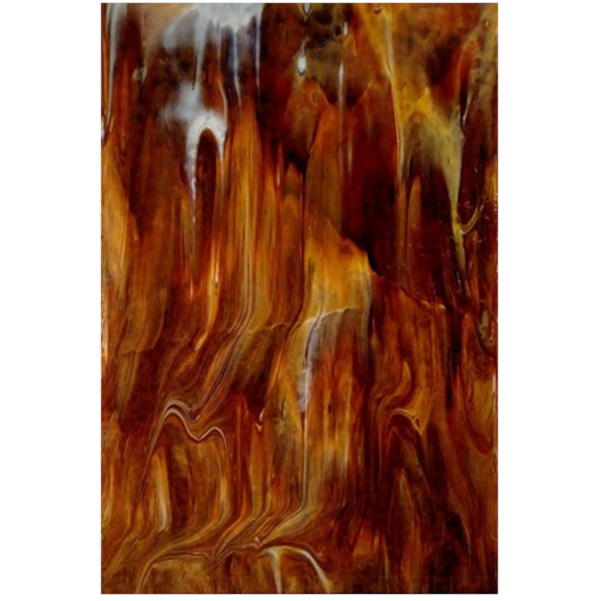 Youghiogheny Glass Rust Brown and White Opalescent High Strike 3mm Non Fus